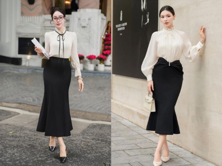 15+ cách phối đồ với chân váy đen đơn giản nhưng cuốn hút