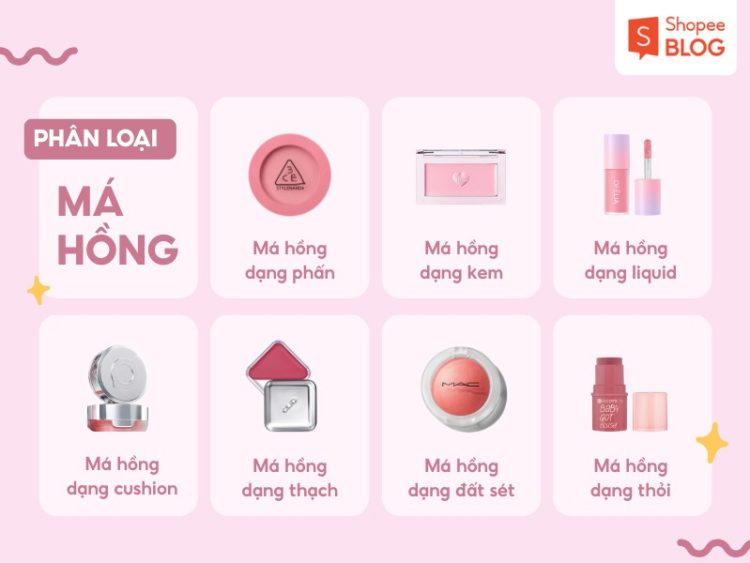 Top 7+ các loại má hồng tốt nhất hiện nay
