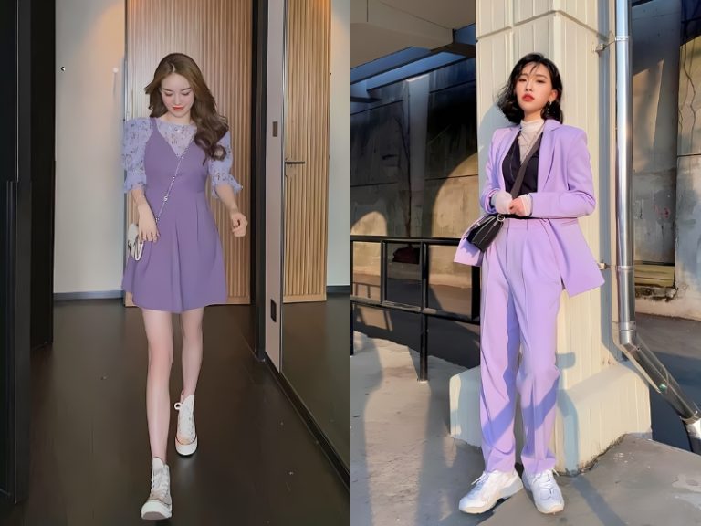 Lưu ngay 7+ cách phối đồ với màu tím pastel cho nữ cực tôn da và trendy