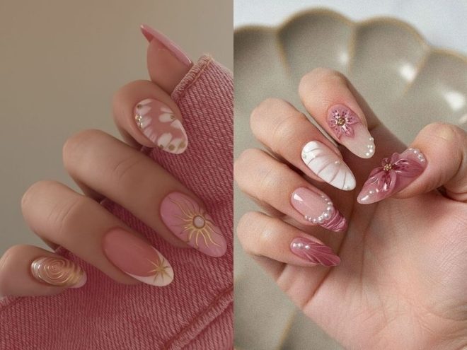 40+ mẫu nail màu hồng xinh xắn, dịu dàng và trendy