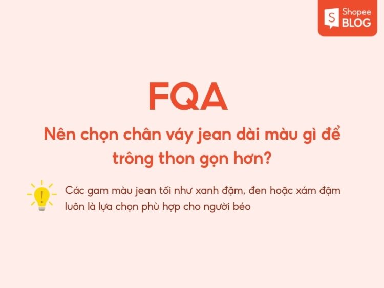 Cách phối đồ với chân váy jean dài cho người béo siêu gọn dáng