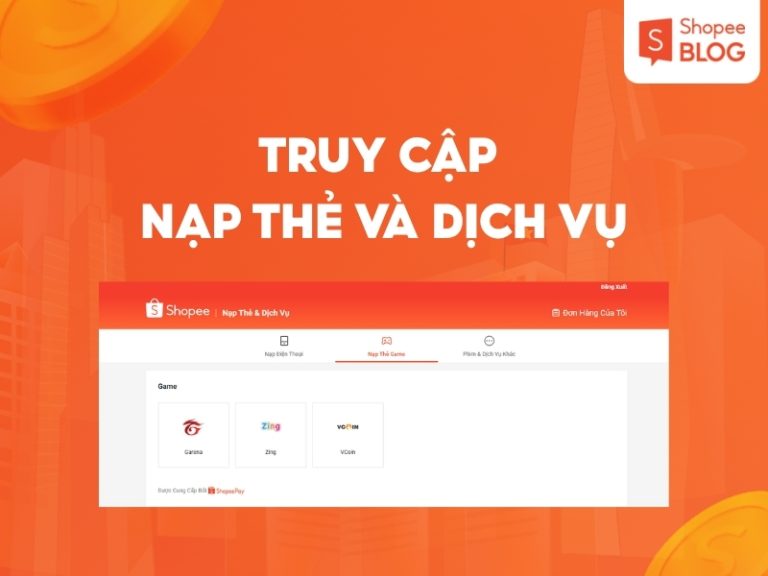Cách mua thẻ Garena trên Shopee dành cho game thủ